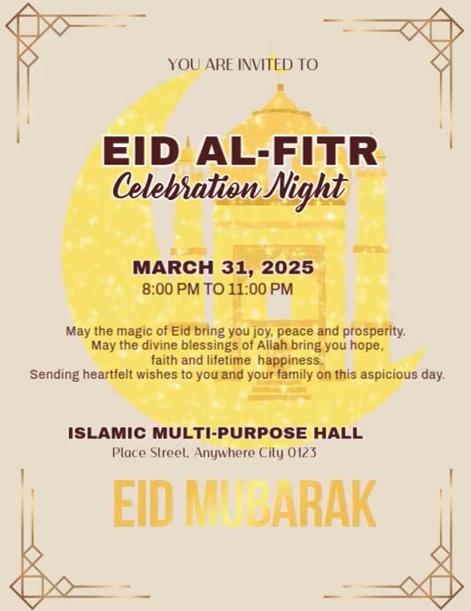 Eid Flyer Design Template (us Letter) | PosterMyWall