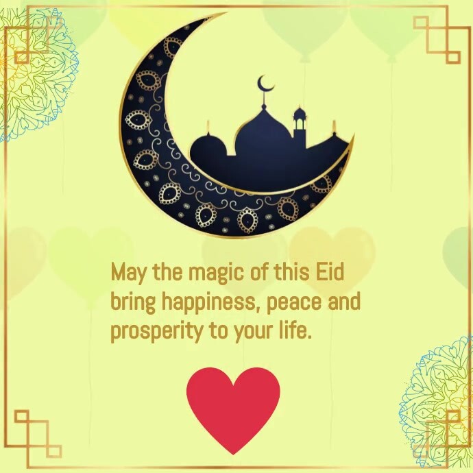 Eid Greeting,Eid Card,Eid Post Template | PosterMyWall
