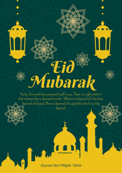 Eid Mubarak A4 Template | PosterMyWall