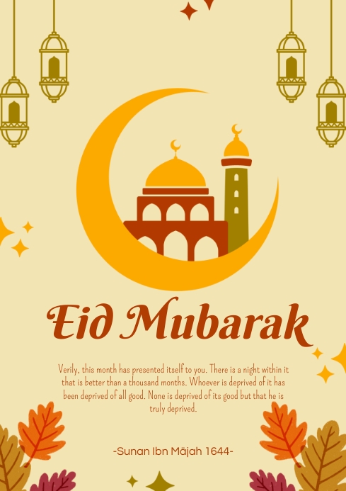 Eid Mubarak A4 Template | PosterMyWall