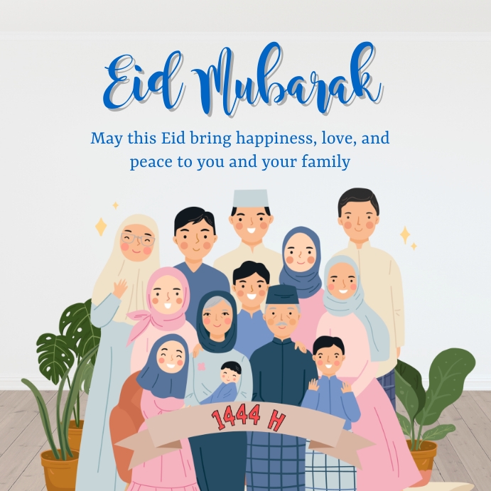 Eid Mubarak Family Greeting Template | PosterMyWall
