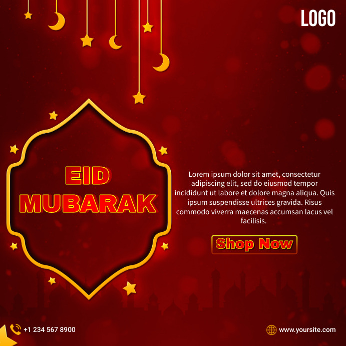 Eid Mubarak flyer Template | PosterMyWall