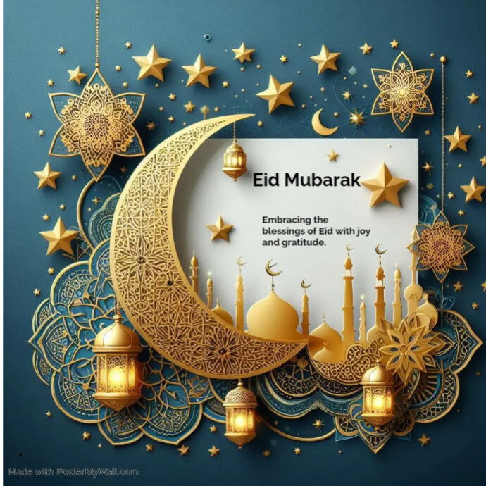 Eid Mubarak flyer Template | PosterMyWall