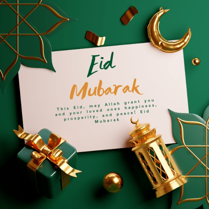 Eid Mubarak Instagram post. Template | PosterMyWall