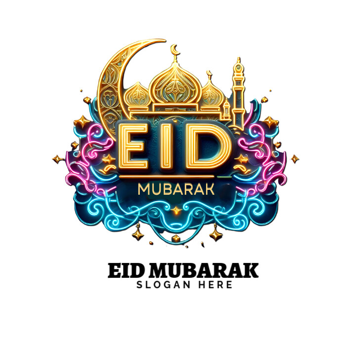 Eid mubarak logo Template | PosterMyWall