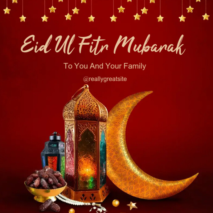 Eid Mubarak Online Greeting Card Templat | PosterMyWall