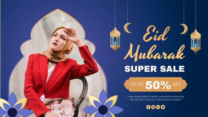 Eid Mubarak Sale Banner Flyer Template | PosterMyWall