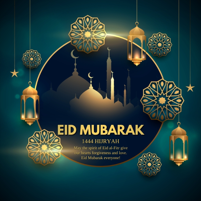 Eid Mubarak Wishes Instagram Post Template | PosterMyWall