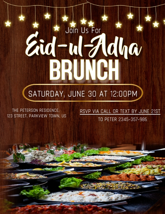 eid ul adha brunch invitation flyer (1) Template | PosterMyWall
