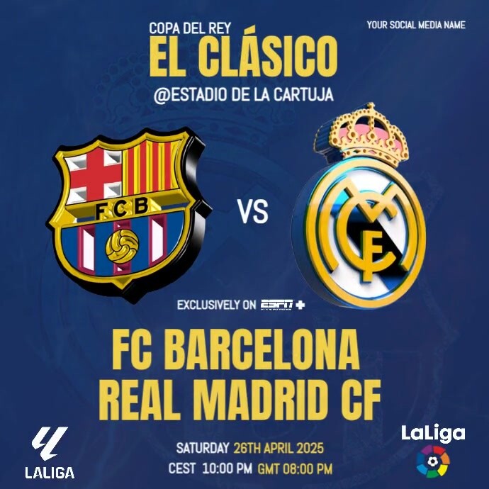 Plantilla de El Clasico Barca and Madrid Flyer Template | PosterMyWall
