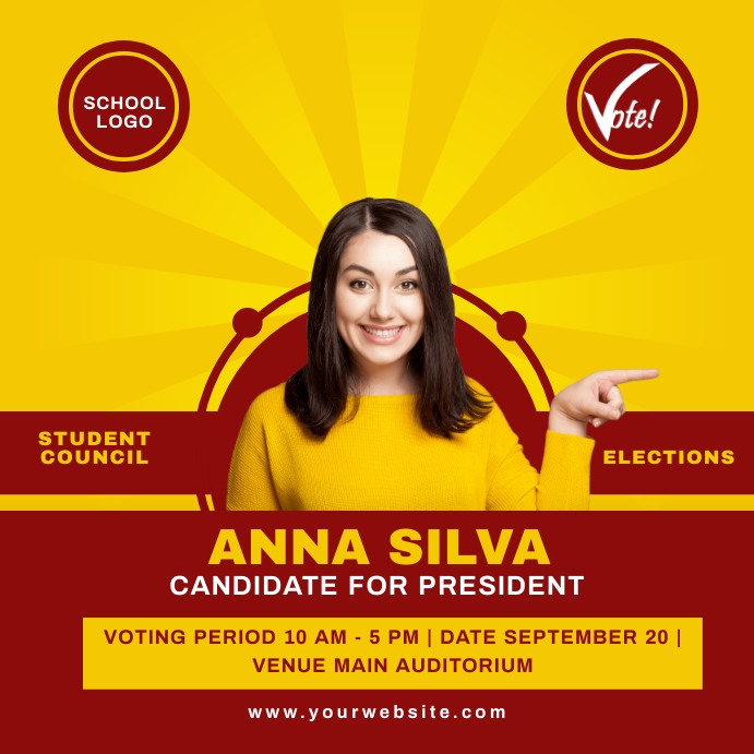 School Election Campaign Speaker Ad Editable Instagr Template ...