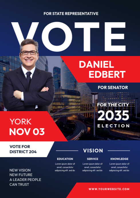 Election candidate flyer template | PosterMyWall