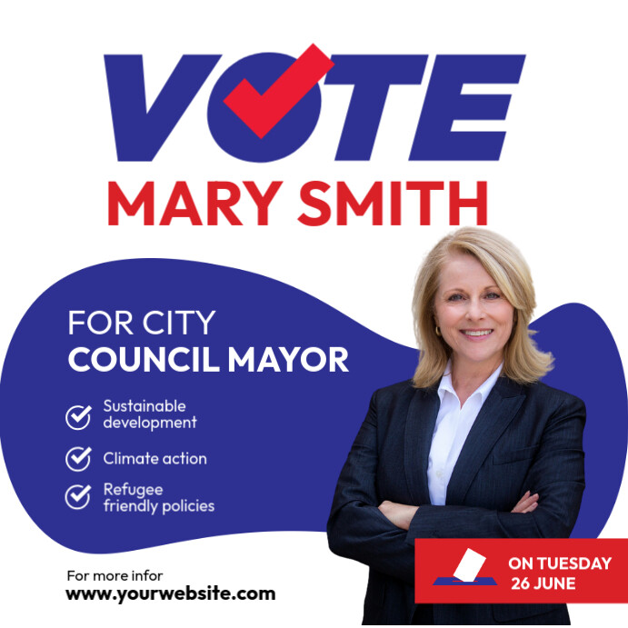 Election Candidate Square (1:1) Template | PosterMyWall