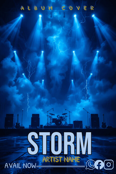 Copy of Electric Blues Storm – Concert Stage Poster | PosterMyWall