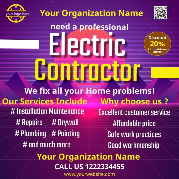 Electric Contractor Service Template | PosterMyWall