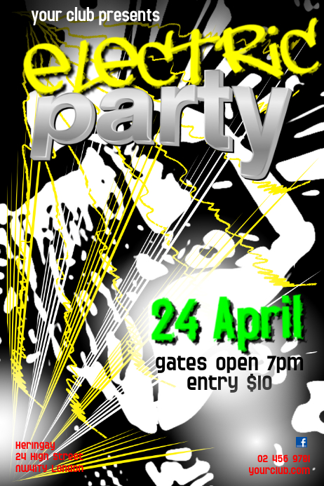 Electric Party Template | PosterMyWall