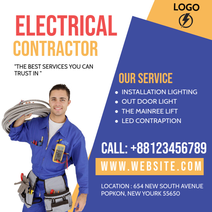 Copy of Electrical contractor | PosterMyWall