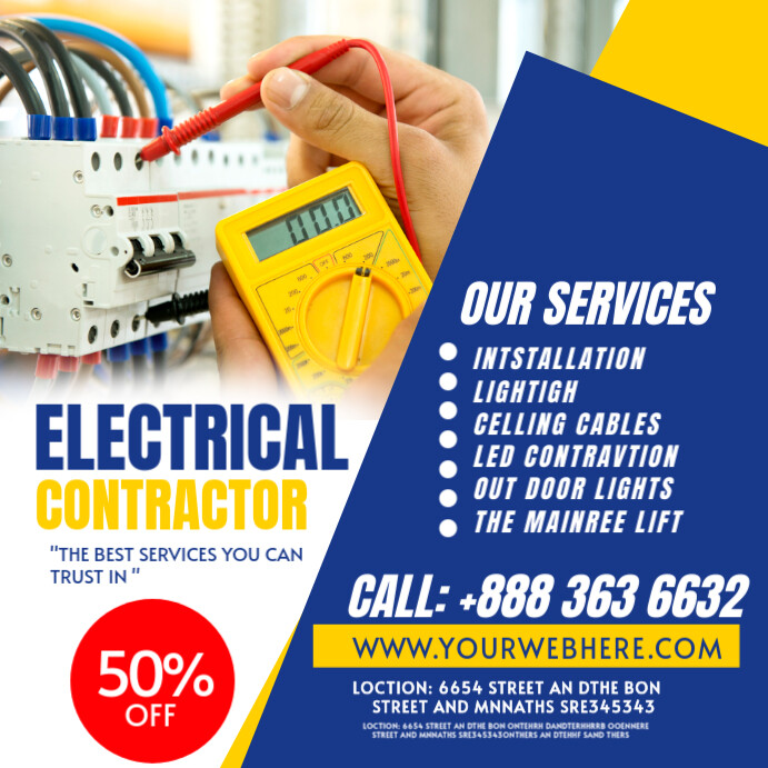 Copy of electrical contractor | PosterMyWall