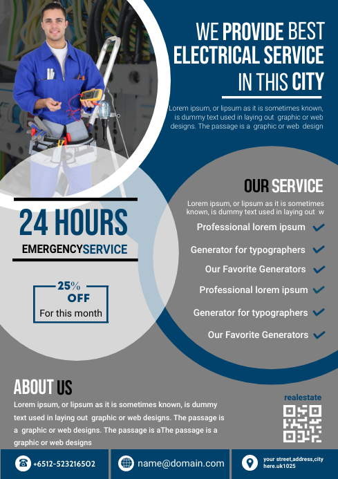 electrical service flyer template | PosterMyWall