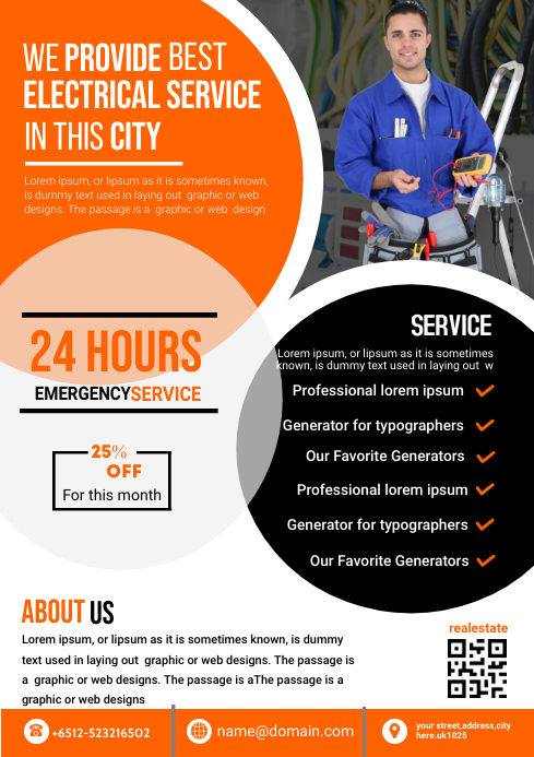 Copy of electrical service flyer template | PosterMyWall