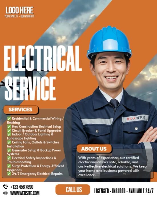 Electrical Service Template | PosterMyWall
