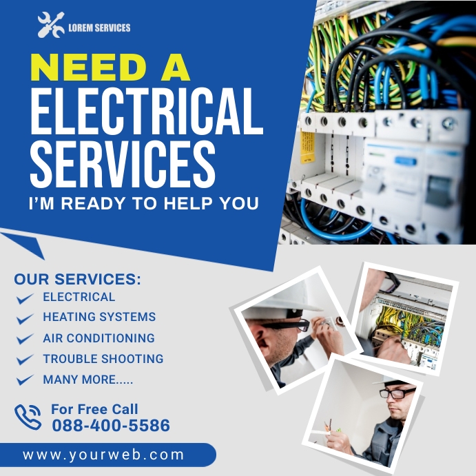 Electrical Services Instagram Post Template | PosterMyWall