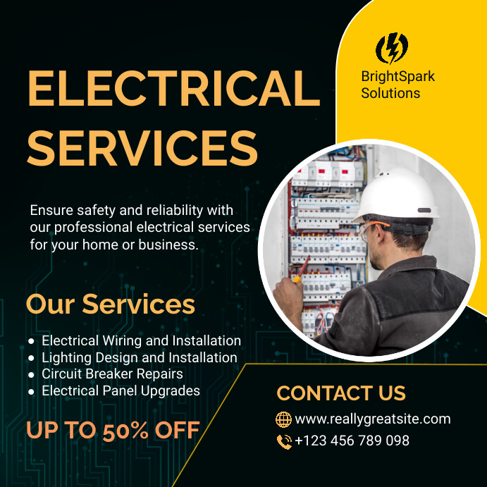 Electrical Services Poster Instagram Post Template | PosterMyWall