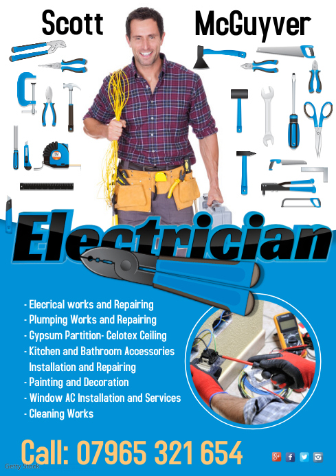 Electrician Business Flyer Template | PosterMyWall
