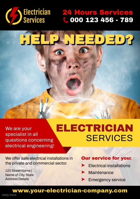 ELECTRICIAN Flyer Poster (3) Template | PosterMyWall