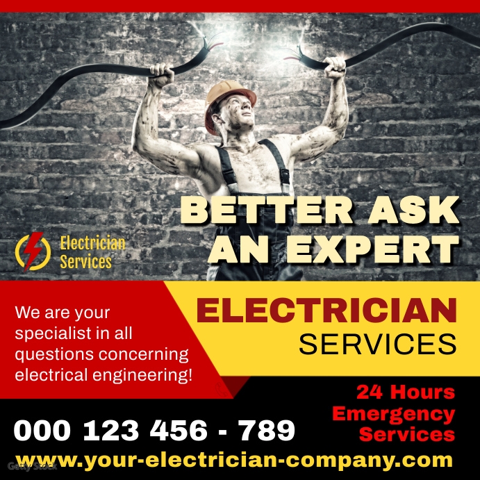 Copy of ELECTRICIAN Flyer Social media post | PosterMyWall