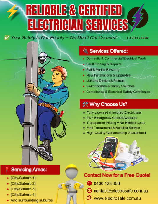 Copy of Electrician Services Ad | PosterMyWall