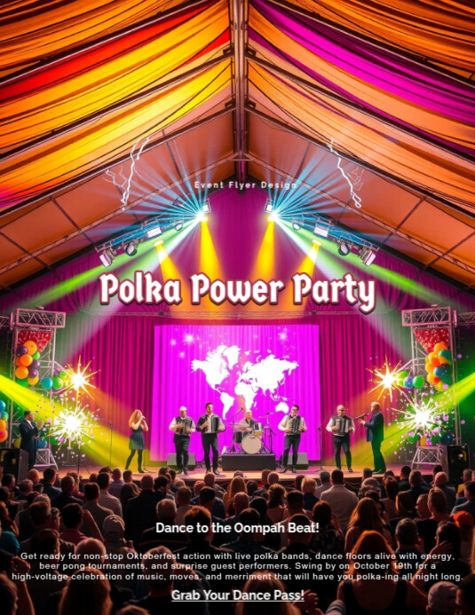 Electrifying polka Oktoberfest music flyer premium customizable ...