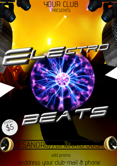 ELECTRO BEATS Template | PosterMyWall