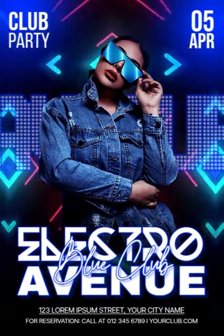 Electro Blue Club Template | PosterMyWall