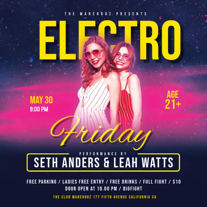 ELECTRO CLUB Template | PosterMyWall