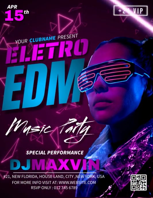 Electro Edm Party Template | PosterMyWall