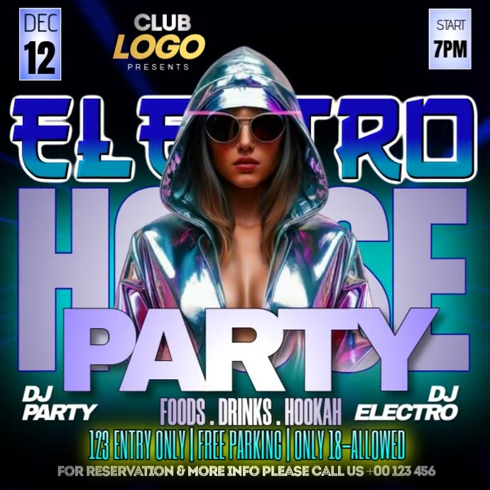Electro House Party Template | PosterMyWall