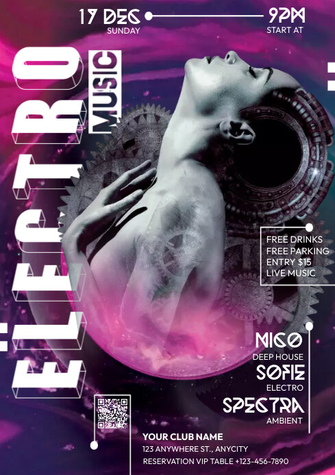 Copy of Electro Music Party Design template | PosterMyWall