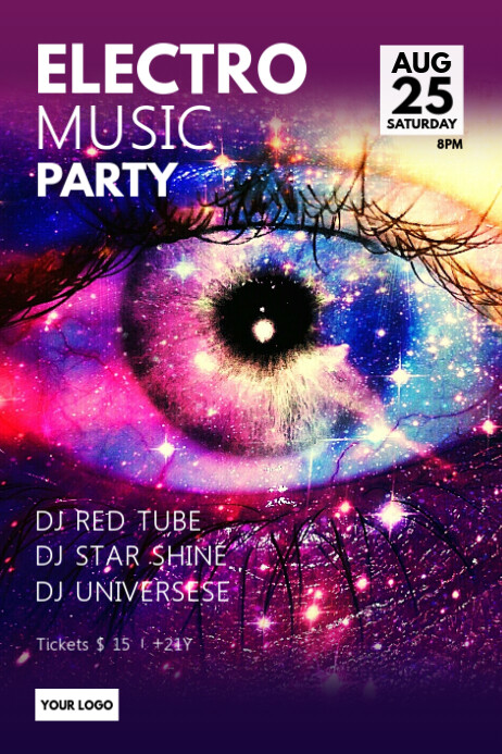 Electro Music Party Stars Night Galaxy Spirit Template | PosterMyWall
