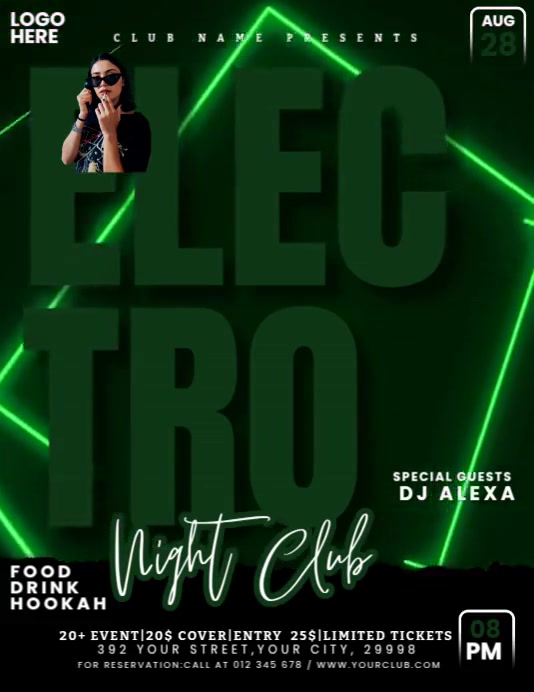 Electro Night Club Template | PosterMyWall