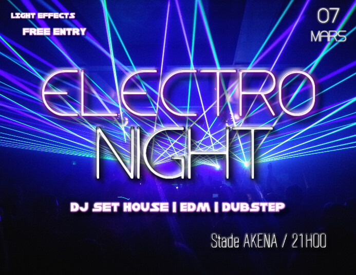 ELECTRO NIGHT Template | PosterMyWall