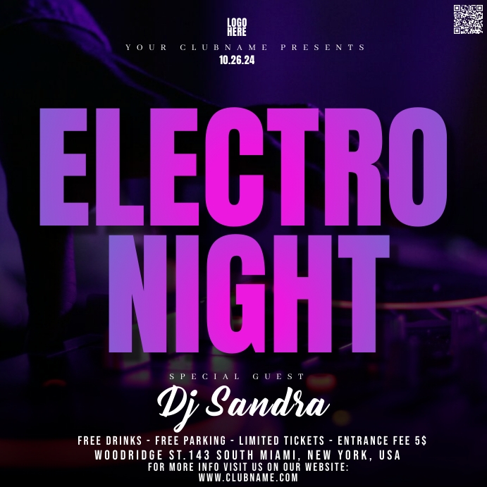 Electro Night Template | PosterMyWall