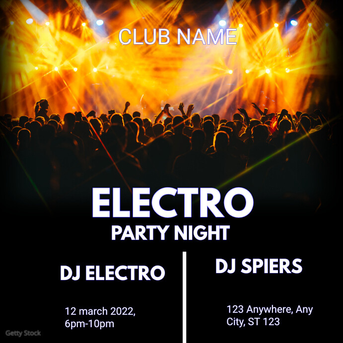 Electro night party Template | PosterMyWall