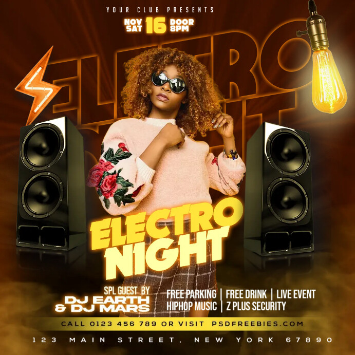 Copy of electro night party | PosterMyWall