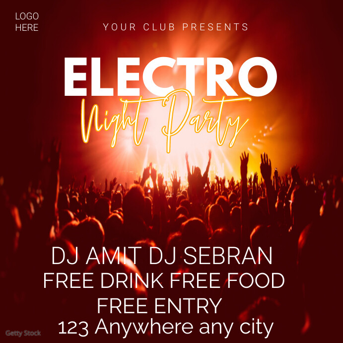 electro night party Template | PosterMyWall