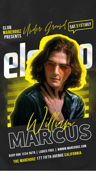 Electro Night Party Template | PosterMyWall