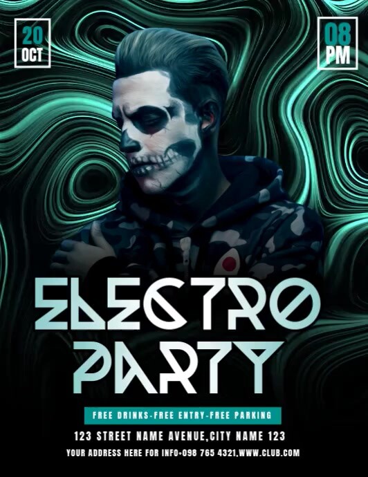 Electro Night Party Template | PosterMyWall