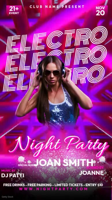 Electro Night Party Template | PosterMyWall
