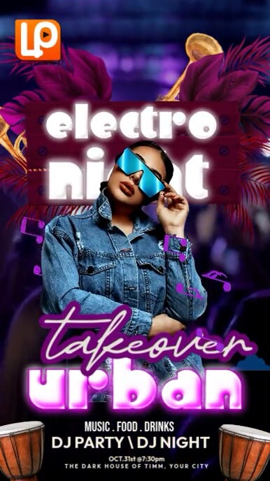 Electro Night Party Template | PosterMyWall