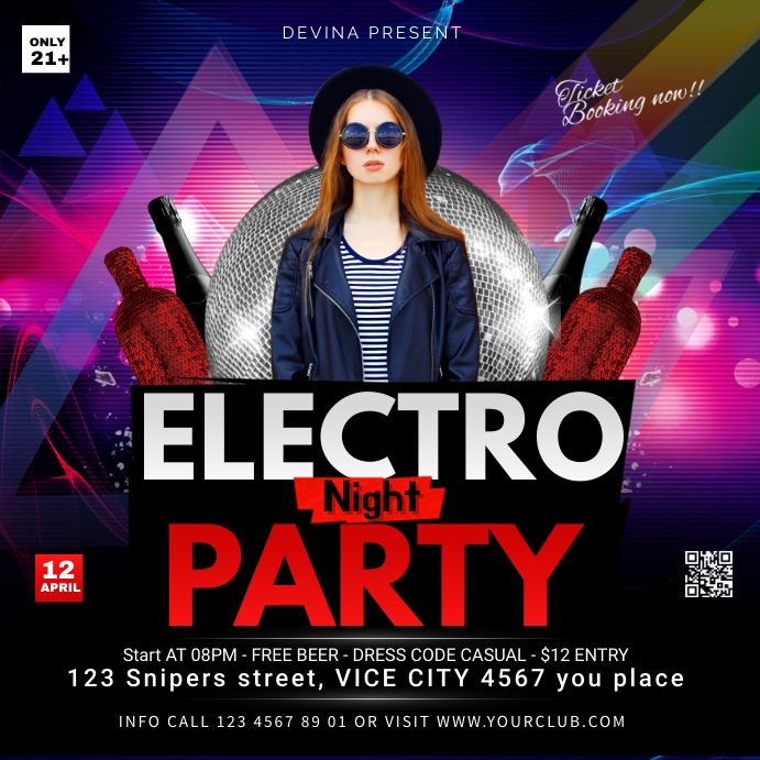 Copy of Electro Night Party | PosterMyWall